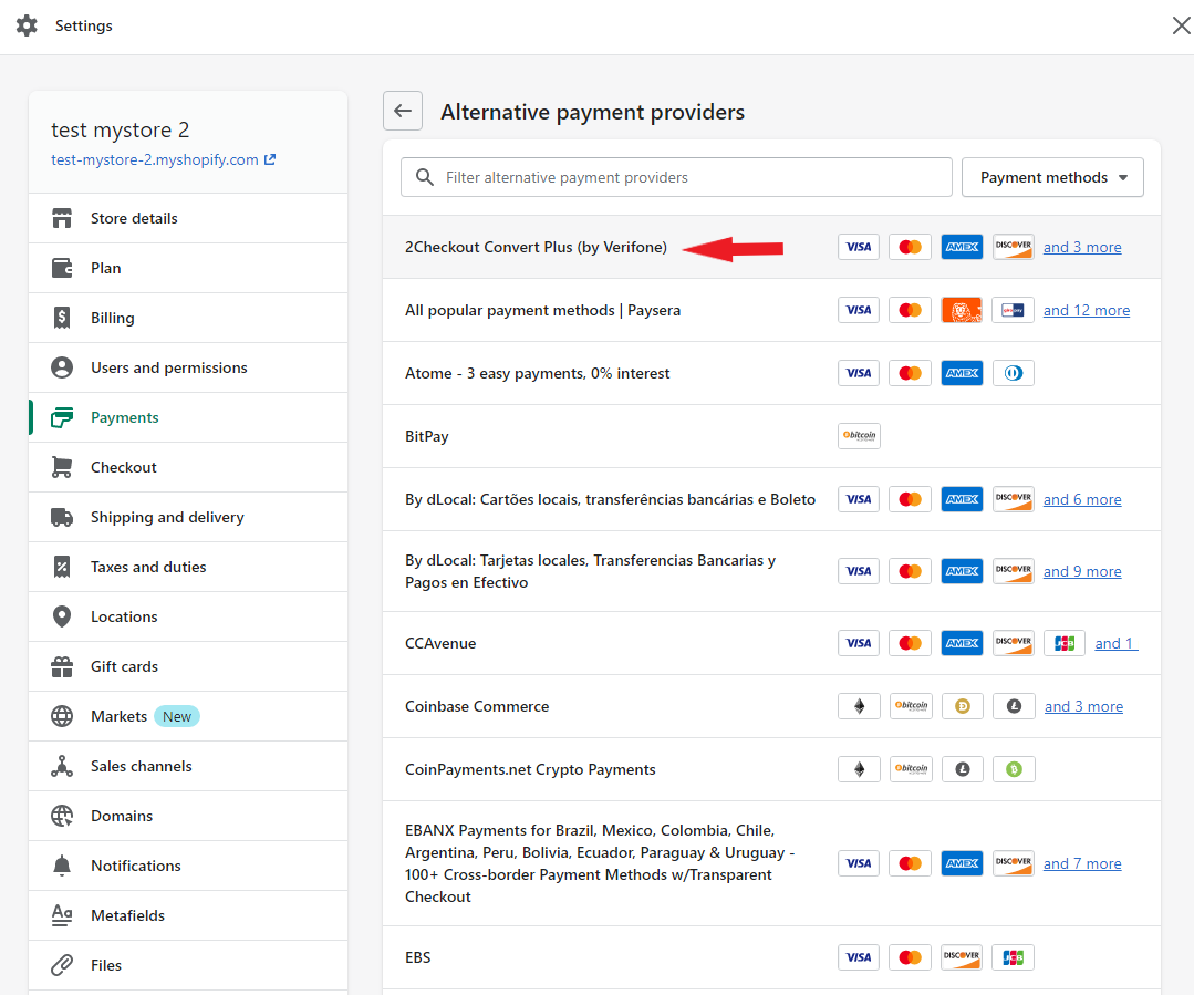 Integrate Shopify with 2CO ConvertPlus (by Verifone) | Shopping cart integration | 2Checkout